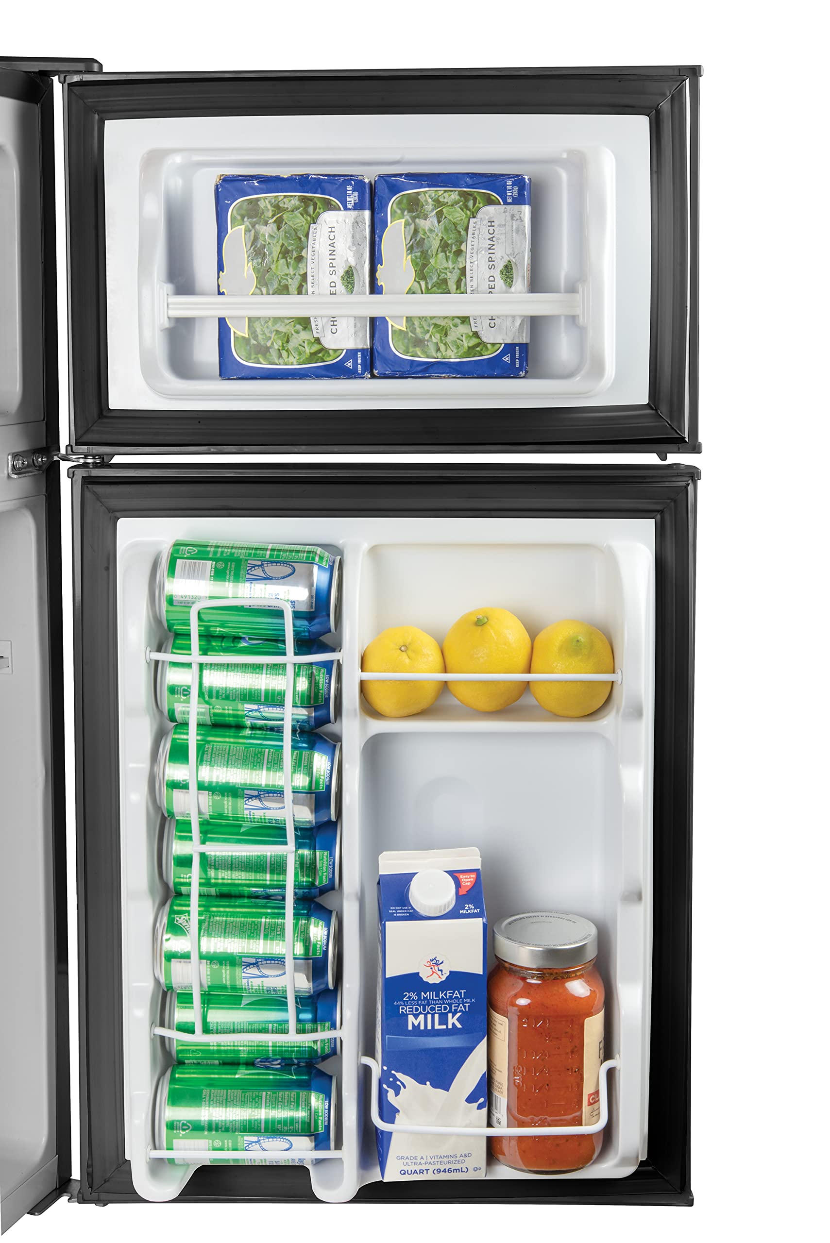 Igloo 3.2 Cu. Ft. Double Door Refrigerator with Freezer, Adjustable Temperature Control Down to 32 Degrees, Removable Glass Shelves, Perfect for Homes, Offices, Dorms, Apartments, Garages, Black