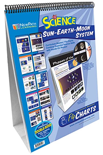 NewPath Learning Sun-Earth-Moon Laminated, Double-Sided “Write-On/Wipe-Off” Flip Chart - Set of 10, 12" x 18" Charts (34-6830)