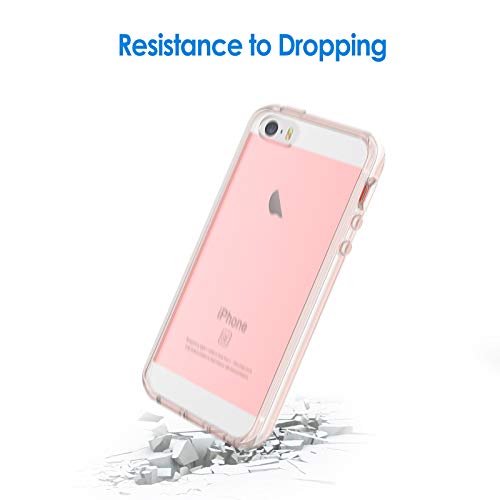 JETech Case for iPhone SE 2016 (Not for 2020), iPhone 5s and iPhone 5, Non-Yellowing Shockproof Phone Bumper Cover, Anti-Scratch Clear Back (Clear)