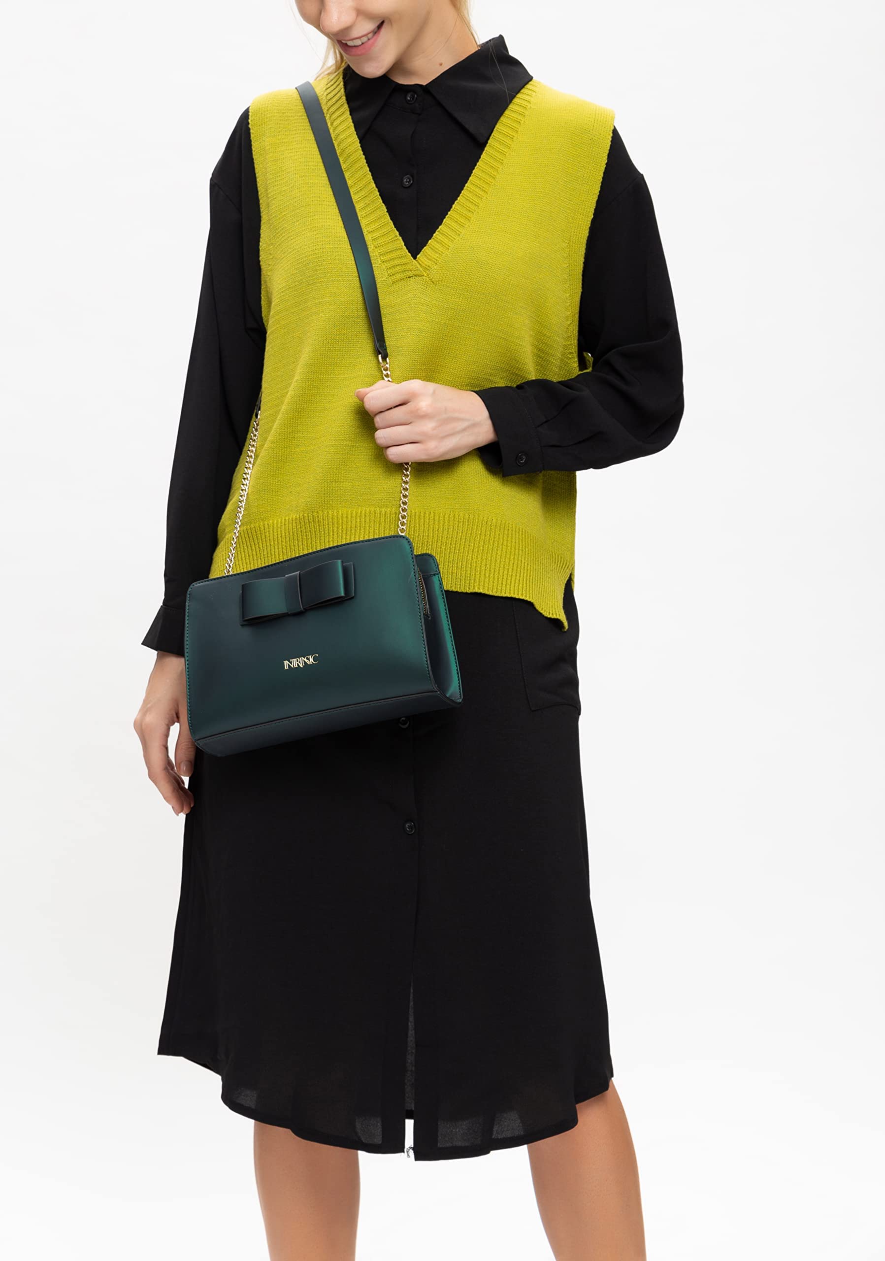 Intrinsic Vegan Leather Small Chain Side Purse Mini Crossbody Bags for Women