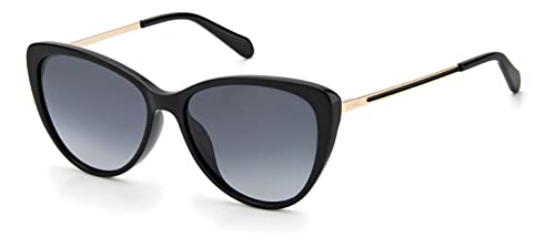 Fossil Women's Female Sunglass Style FOS 2114/G/S Cat Eye, Black/Gray Shaded, 54mm, 15mm