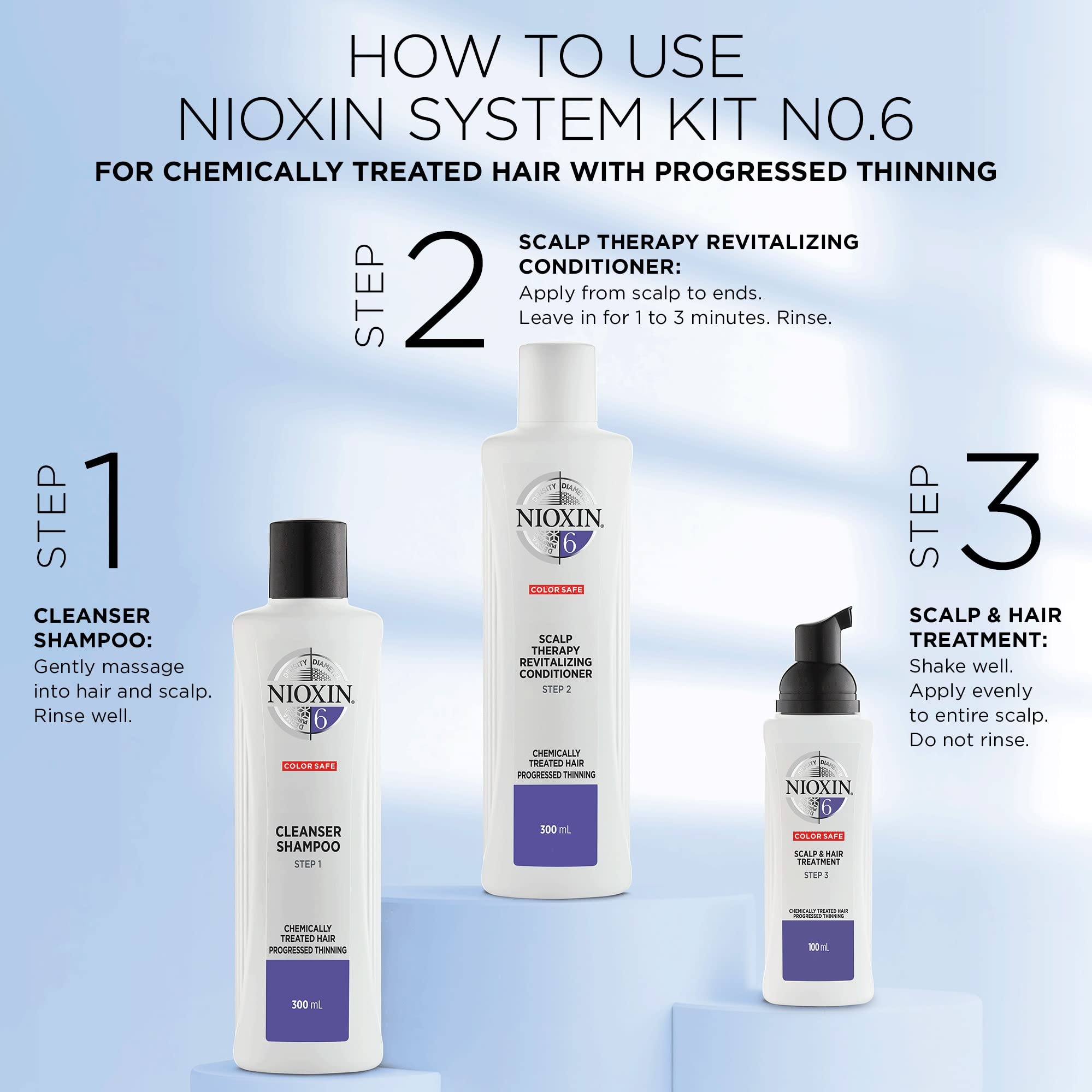 Nioxin System 6 Scalp Therapy Conditioner with Peppermint Oil, Treats Dry Scalp, Provides Moisture Control & Balance, For Bleached & Chemically Treated Hair with Progressed Thinning, 10.1 fl oz