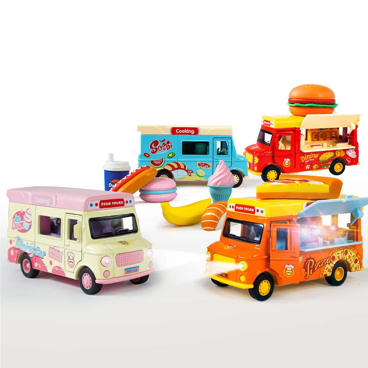 Liphontcta Toy Cars,Creative Decorative Models of Car Food Trucks Garden Sculpture Outdoor Decoration