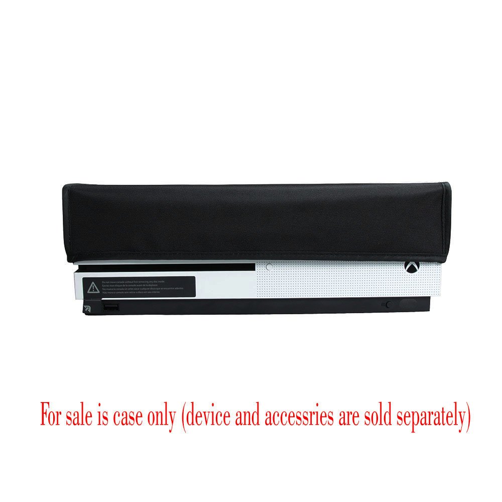 For Microsoft Xbox One S (2016 Slim Model) Game Console Dust Proof Cover with Soft Velvet Lining [Horizontal Style] Black by Hermitshell