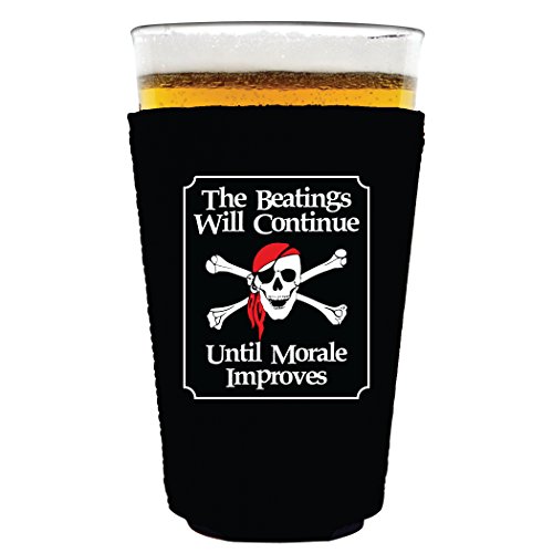 The Beatings Will Continue Pint Glass Coolie Black
