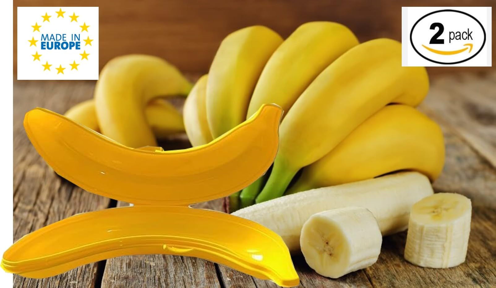 Banana Keeper On The Go Outdoor Travel Case BPA-Free Fruit Protector Saver Portable Banana Holder for Lunch Boxes Cute Carrier Storage Box 2 Pack Yellow (Banana Keeper)