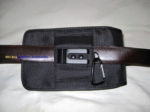 Mgbca Nylon, Tablet Sleeve Pouch, Extended Vertical Black Holster Pouch Case W/Fixed Belt Clip fits Amazon Kindle Fire 6.0 Inch 4th Gen Tablet