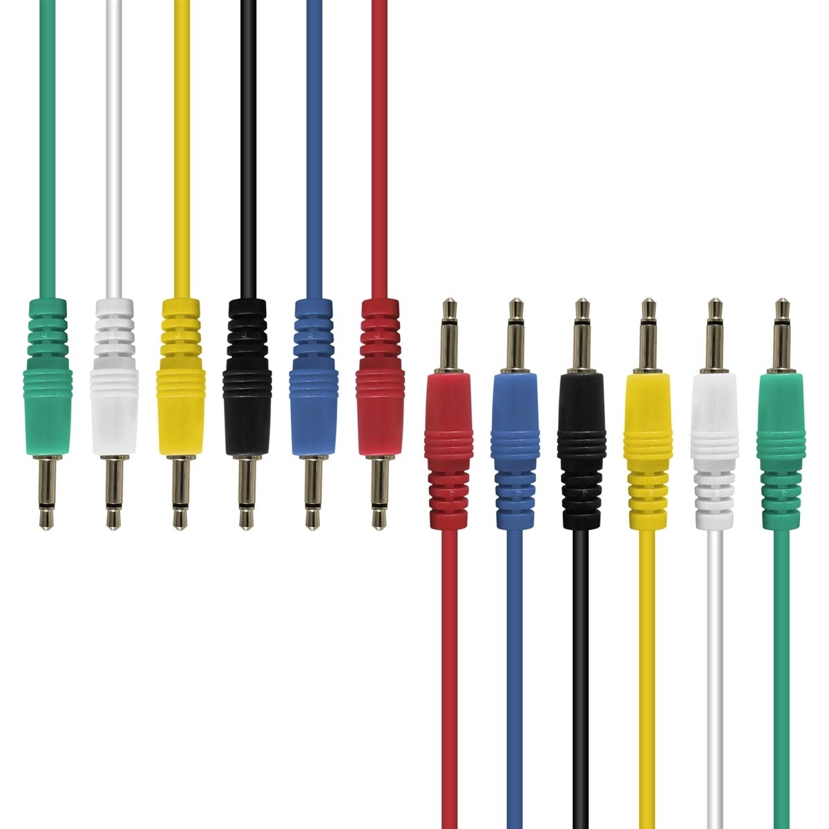 AxcessAbles 1/8 inch (3.5mm) TS to 1/8 inch (3.5mm) TS Unbalanced Mono Patch Cables | Modular Synth Cables | TS Aux Cords| Eurorack Audio Cables | 3.5mm TS Aux Cords 6 Pack (3ft)
