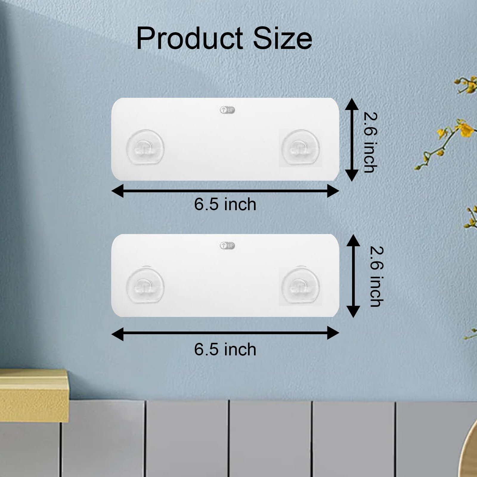 Diesisa 2 Pack Shower Caddy Adhesive for Replacement, Strong Adhesive for Shower Caddy, No Drilling Hang Walls Adhesive Bathroom Shelves (For Small and Dual basket Shelf 6.5 * 2.8 inch