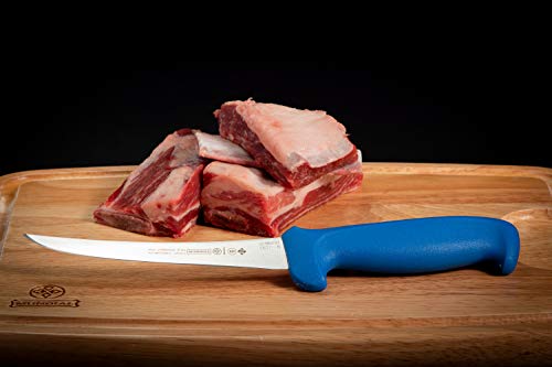 Mundial B5607-6 6-Inch Curved Semi-Stiff, Blue Boning Knife, 6"