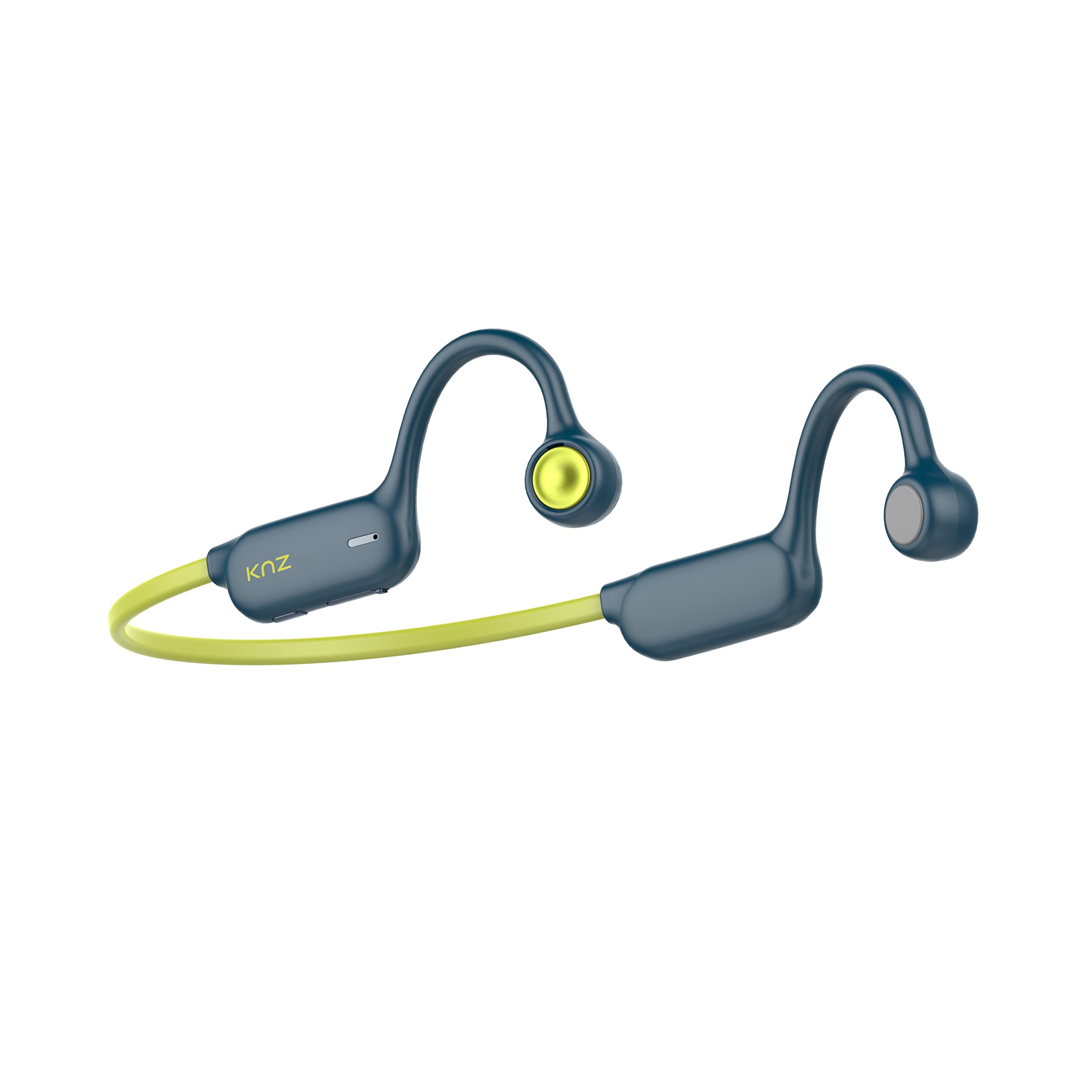 KNZ EZPZ Bluetooth Open-Ear Headphone, Perfect for Sports, Outdoor Activities and Children, Built-in Microphone, Sweat and Splash Proof, 6 Hrs Music Play, USB-C Charging (Neon)