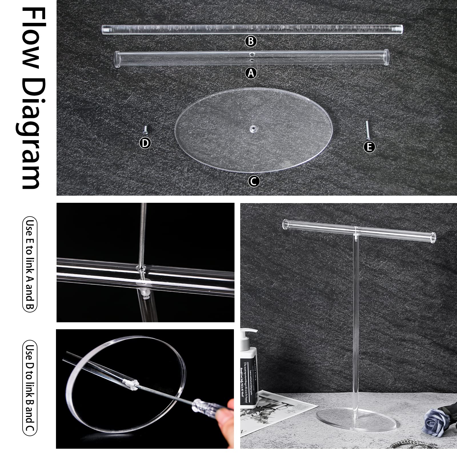 Ausalivan Acrylic Necklace Holder Organizer,bracelet Necklace Display Stand for Selling,Jewelry Storage Rack