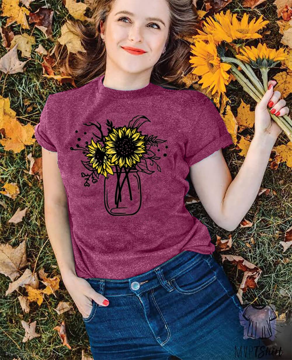 Bealatt Womens Graphic Hoodies Cute Sunflower Vase Graphic Pullover Sweatshirts Fall Clothes Sweaters 2022 Trendy Plus Size Tunic Tops Purple,XXL