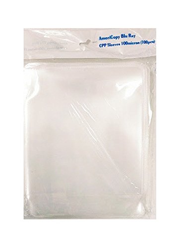 AmeriCopy 400pcs Blu Ray CPP Movie Plastic Sleeves W/Flap for BluRay Box Artwork & Disc (100 Micro)