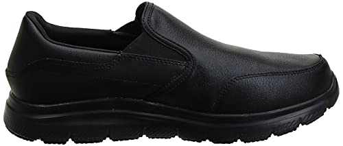Skechers Men's Bronwood Food Service Shoe, Black Leather, 13