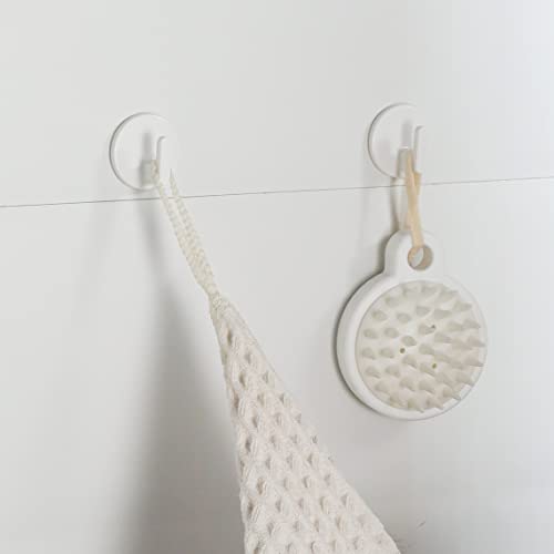 FLAUVEL 6-Pack Plastic Hook Key Hook Wall Hooks Stick-on Key Holder Adhesive Multipurpose Wall Mounted Hook White