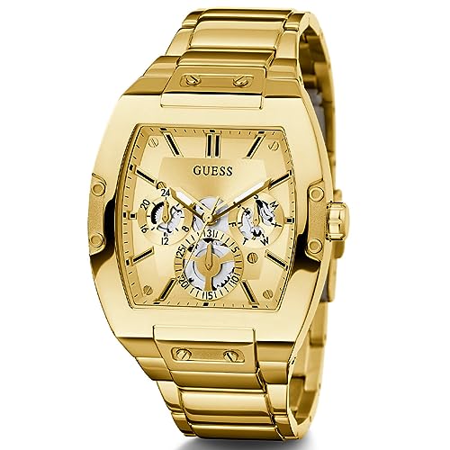GUESS Men's 43mm Watch - Gold Tone Strap Champagne Dial Gold Tone Case