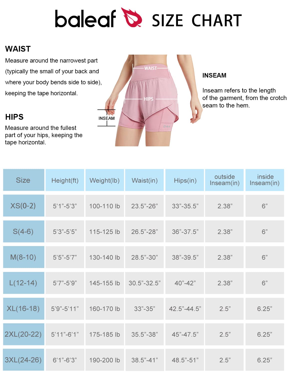 BALEAF Women's Running Shorts 2 in 1 High Waist with Pockets Workout Gym Shorts Liner Purple M