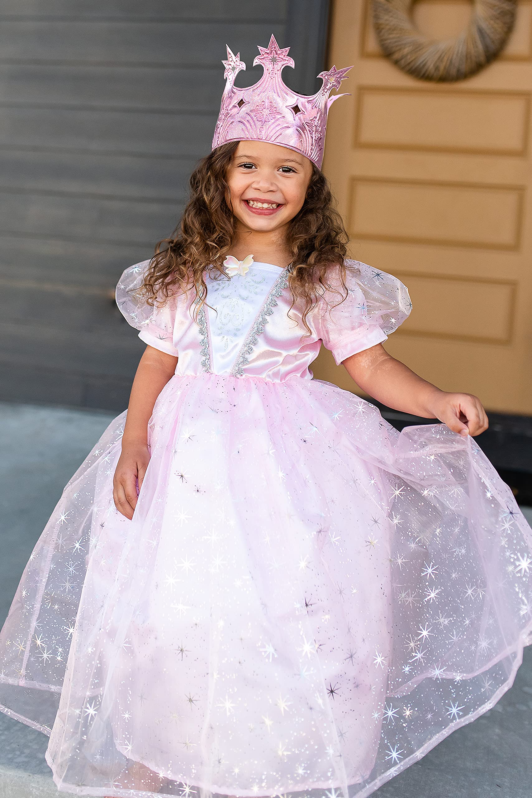 Little Adventures Deluxe Good Witch Dress up Costume (Medium Age 3-5) - Machine Washable Child Pretend Play and Party Dress with No Glitter