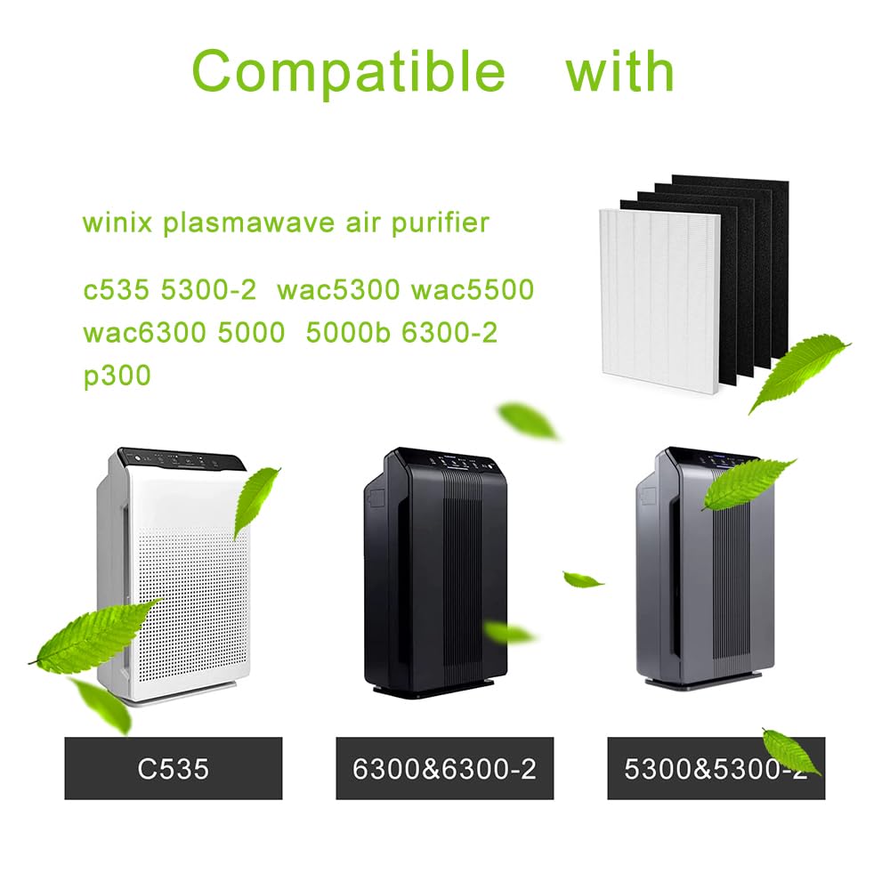 B-Life Winix Filiter A 115115 Replacement, Compatible with Winix C535 C909, 5300 C535 115115 WAC5300 WAC6300 6300, 5300-2, 6300-2