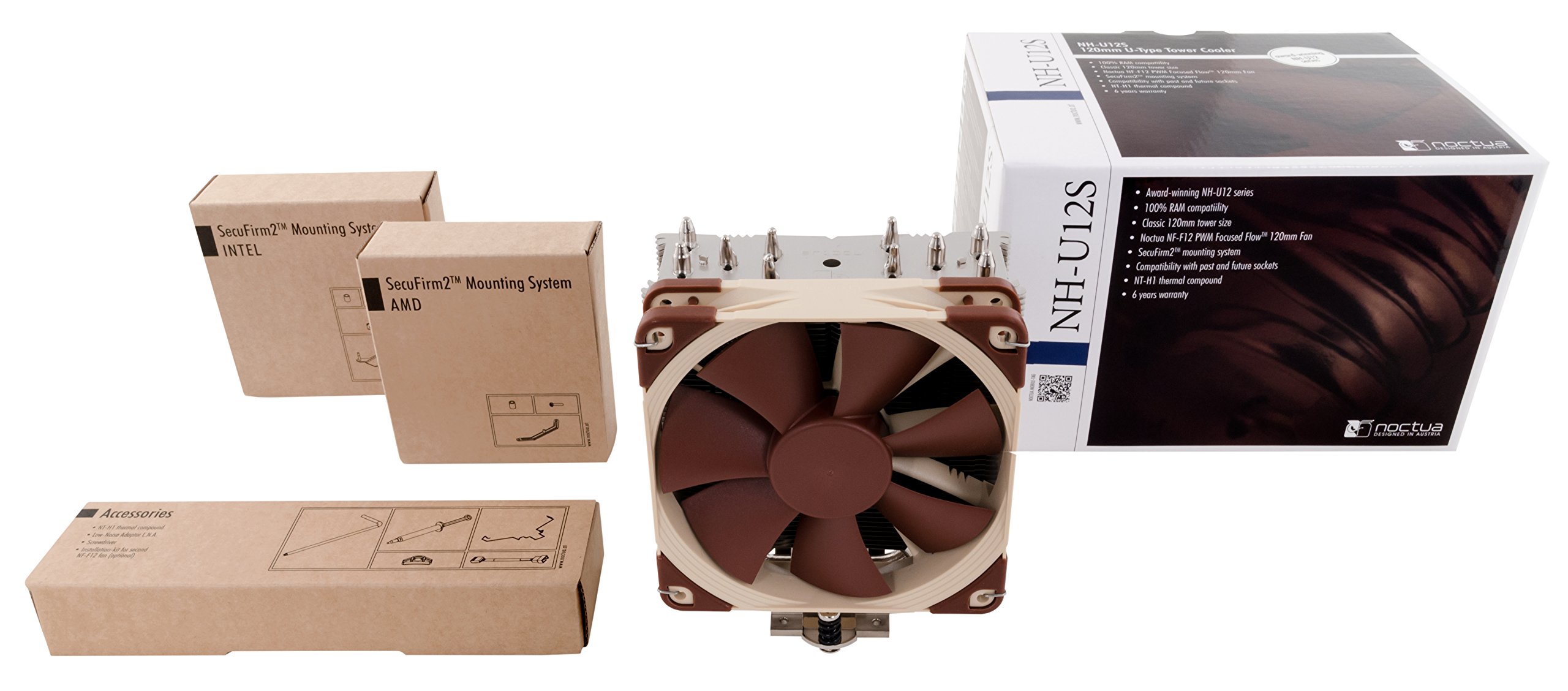 Noctua NH-U12S, Premium CPU Cooler with NF-F12 120mm Fan (Brown)
