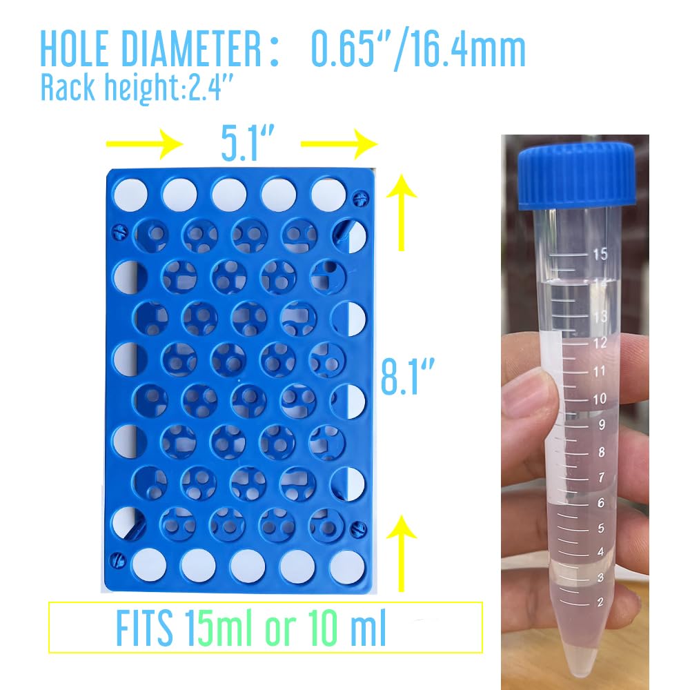 GIFTED LUGAR Detachable 15 ml Centrifuge Vial Rack, Test Tube Rack Holder Storage for Laboratory (50 Well)