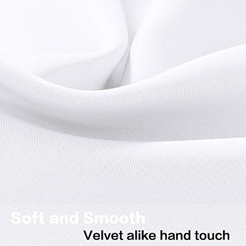 H.VERSAILTEX 2 Panels Blackout Curtain Valances for Kitchen Windows/Bathroom/Living Room/Bedroom Privacy Decorative Rod Pocket Short Winow Valance Curtains, 52" W x 18" L, Pure White
