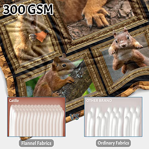 Funny Squirrel Gifts for Squirrel Lovers, Squirrel Blanket Fleece Soft Cozy Throw Blanket for Couch Bed Living Room, Lightweight Flannel Plush Warm Travel Throws and Blankets for Sofa 50x60 Inches
