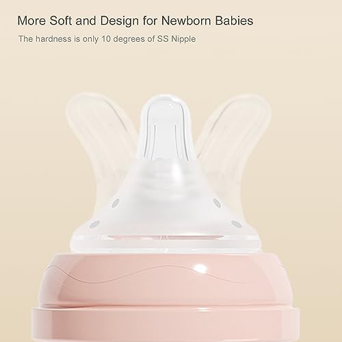 Gulicola Natural Flow Baby Bottle Silicone Nipple Level 1, Slow Flow (S), 1+ Months, 3 Counts (Pack of 1)