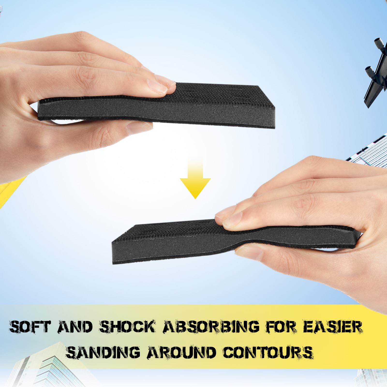 Dimsile 4 Pcs Soft Black Foam Sanding Pads Interface Sander Backing Pad Compatible with Festool RS400 LS130 Sander, 80 x 133 x 12 mm