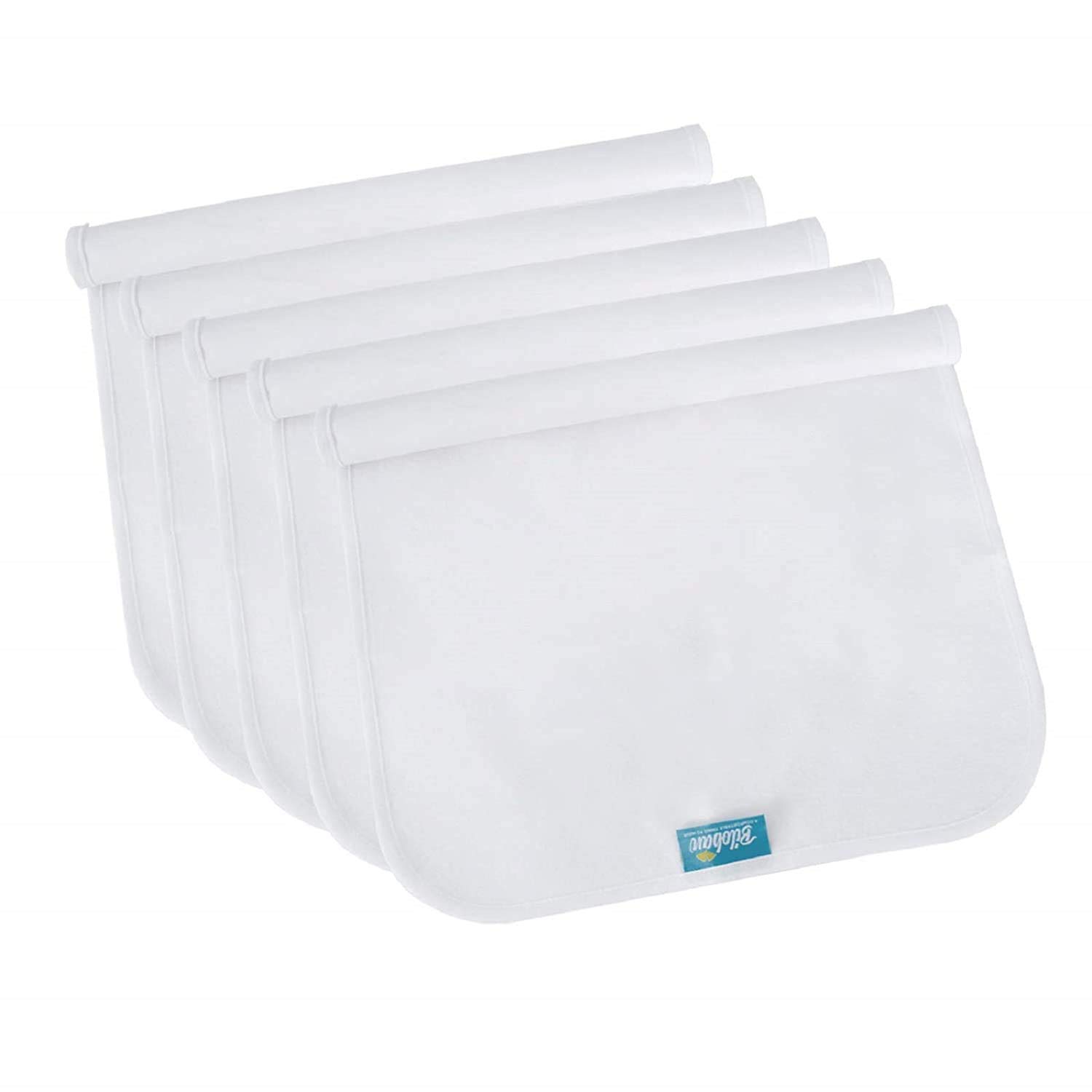 Changing Pad Liners (5 Count) Waterproof Larger Changing Pad Cover 28" X 15", Cotton Flannel, White (Solid Improved Thickness) / Baby Waterproof Pad Washable, 36" x 18", 4 Layers Incontinence Bed Pad
