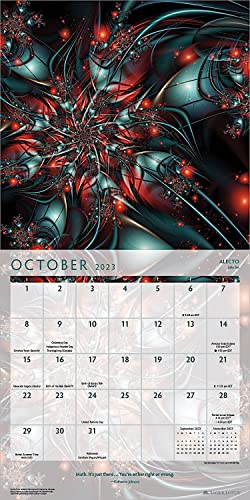 Fractal Cosmos 2023 Wall Calendar: The Mathematical Art of Alice Kelley | 12" x 24" Open | Amber Lotus Publishing