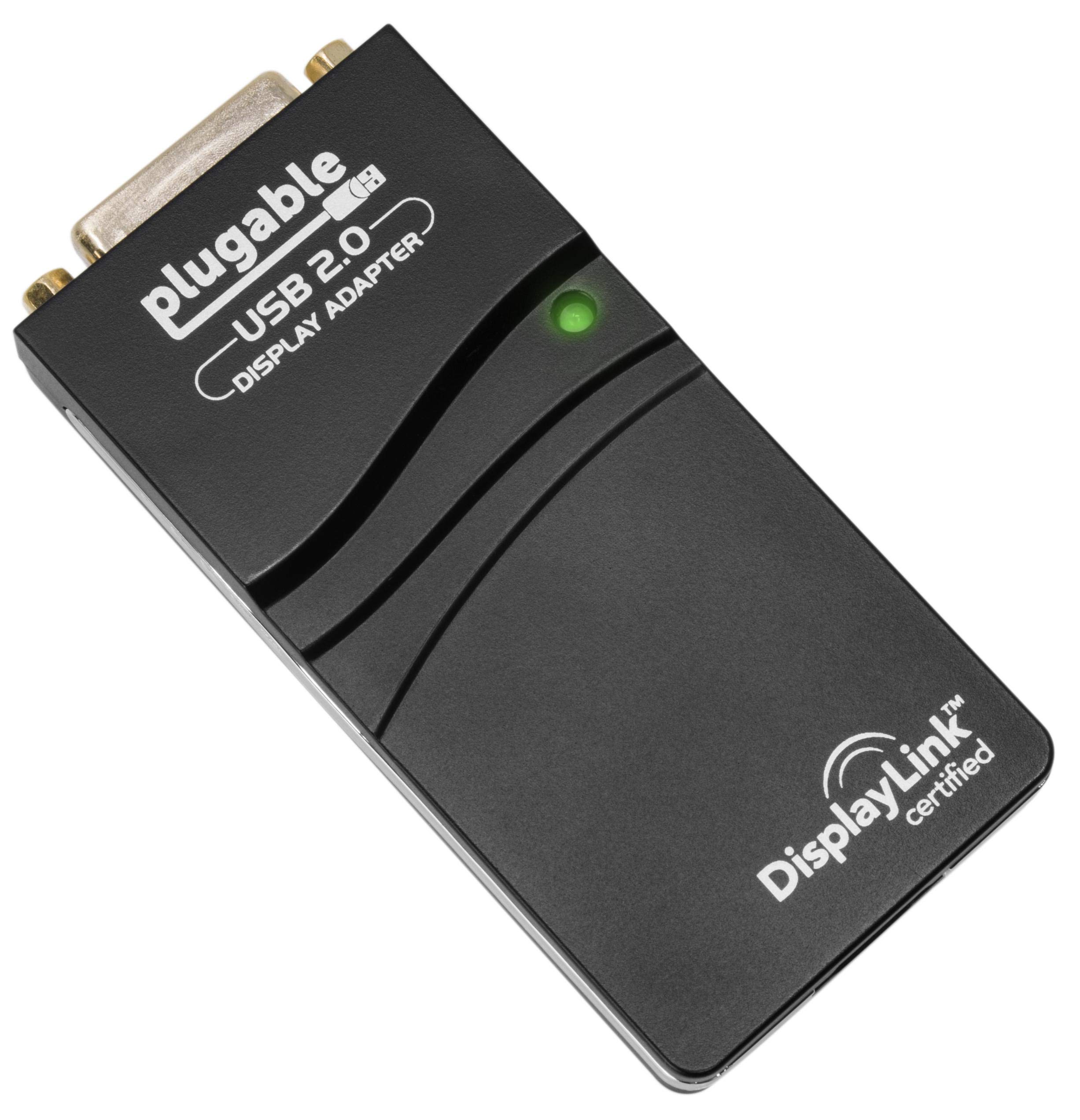 Plugable USB 2.0 to DVI, VGA, or HDMI Multi-Monitor External Video Graphics Card Adapter up to 1920x1080 Supports Windows 11, 10, 8.1, 7, XP, Mac, and ChromeOS