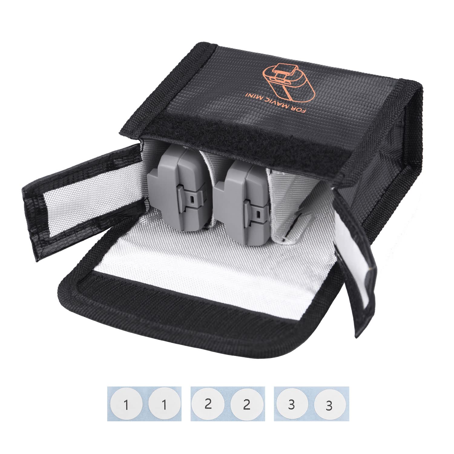 HeiyRC Lipo Battery Safe Bag for DJI Mini 4K/Mini 2/Mini 2 SE/Mini SE/Mavic Mini Batteries Protection Storage Case Fireproof Explosion-proof Pouch Accessories