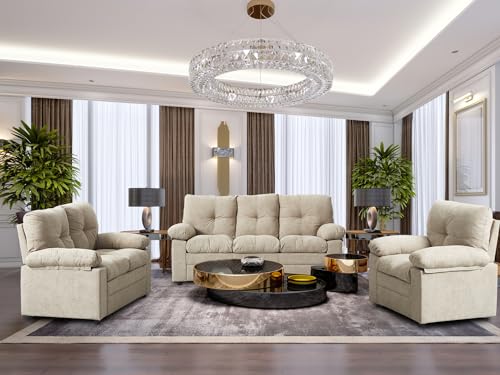 Kingway Inc Sofas, 3+2+1 Seat, Light Camel