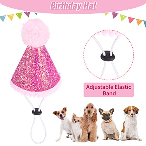 EXPAWLORER Dog Birthday Bandana Set - Cute Hat and Squeaky Monkey Toy for Birthday Party Supplies Gift - Great for Small Medium Large Dogs