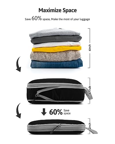 Extra Large Compression Packing Cube, OrgaWise Luggage Organizer Bag 6 Set Expandable, Suitcase Cube Organizer for Travel Essentials