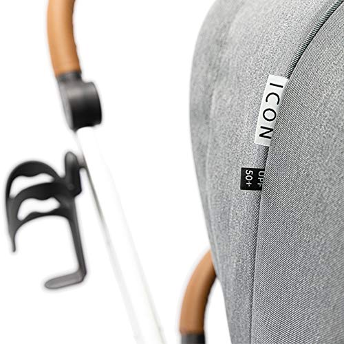 Icon Baby Stroller - Compact Stroller for Travel with Adjustable Footrest, Ventilated Canopy and Reversible Seat - by Primo Passi (Grey Melange)