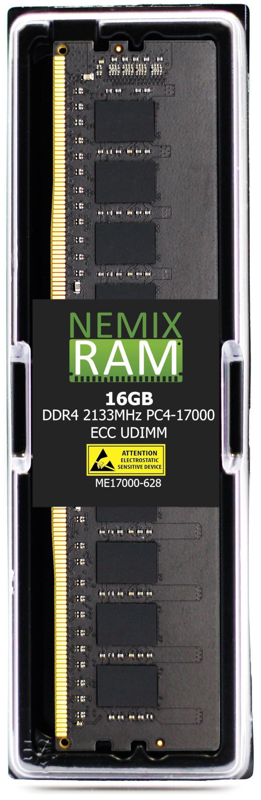 NEMIX RAM 16GB (1X16GB) DDR4 2133MHZ PC4-17000 2Rx8 1.2V 288-PIN ECC UDIMM Unbuffered Memory