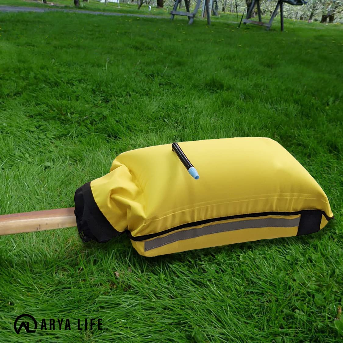 Arya Life Sea Kayak Paddle Float Floating Bag, Dual Air Chambers with Twist Air Valves, Yellow