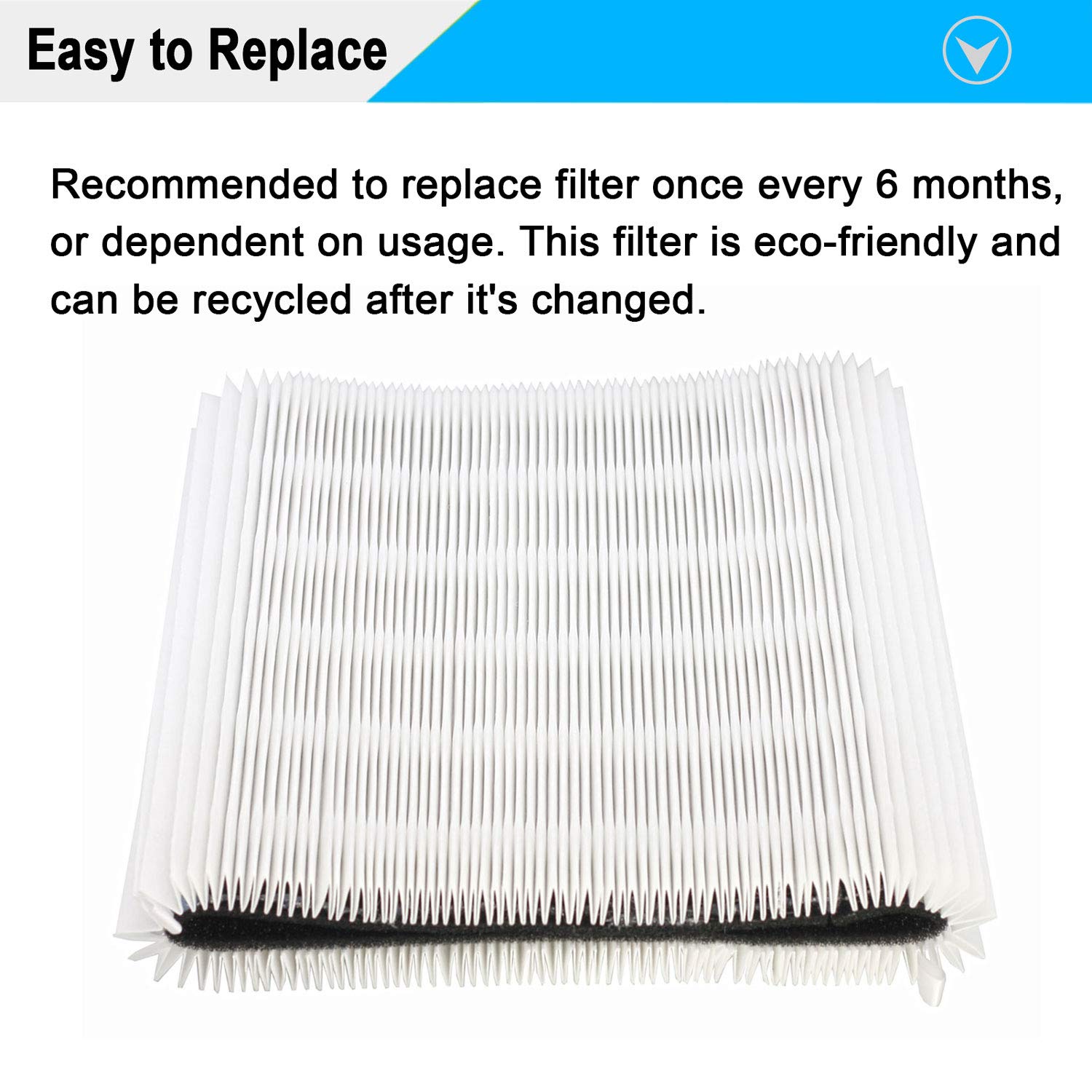 LMEDIT Blue Pure 411 Filter Replacement Compatible with Blue Pure 411 Genuine, 411+, 411 Auto and MINI Air Purifier, 2Pack 3-in-1 HEPA Filters