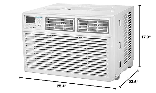 Emerson Quiet Kool 15,000 BTU 115V Window Air Conditioner with Remote Control, Cools Rooms up to 700 Sq.Ft. with 24H Timer, 3-Speeds, Quiet Operation and Auto-Restart