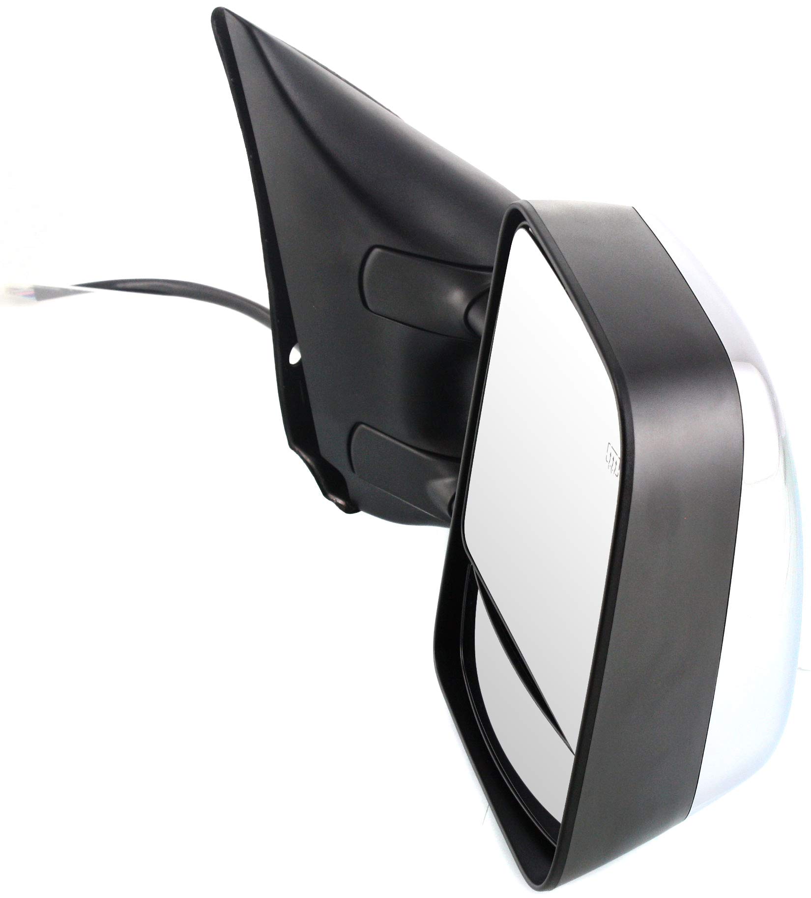 Kool Vue Passenger Side Power Heated Towing Mirror for Nissan Titan 2004-2015 With Memory Chrome With Towing Package