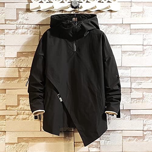 GURUNVANI Men’s Hooded Windbreaker Jacket Zip Up Patchwork Hoodie Anorak