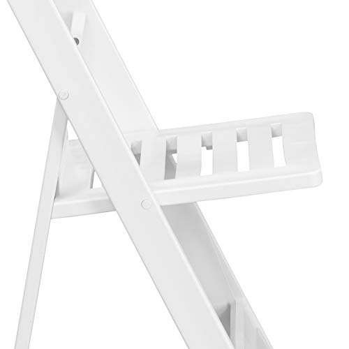 Flash Furniture 4 Pack HERCULES Series 1000 lb. Capacity White Resin Folding Chair with Slatted Seat