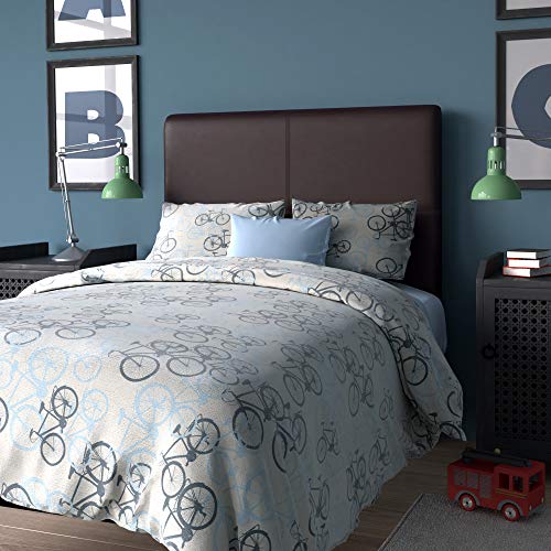 Homepop Home Decor | Upholstered Twin Headboard | Youth Faux Leather Headboard for Twin Bed, Brown