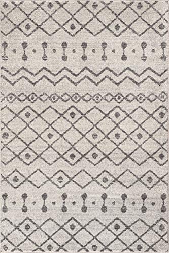 JONATHAN Y MOH208B-8 Aksil Moroccan Beni Souk Indoor Farmhouse Area, 8 ftx10 ft & MOH200A-8 Amir Moroccan Beni Souk Indoor Area-Rug Bohemian Farmhouse Rustic Geometric Easy, 8x10, Cream, Black
