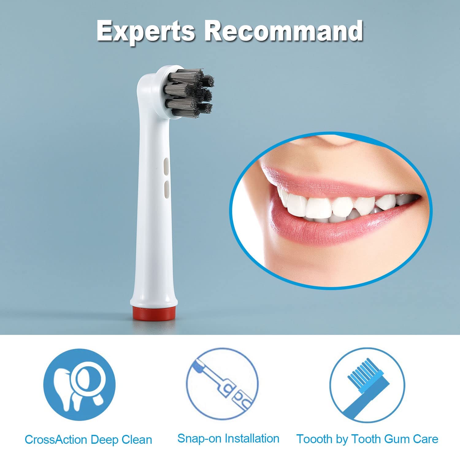 Charcoal Replacement Toothbrush Heads 12 Pk for Oral B Electric Toothbrush with 2 Pk Brush Heads Replacement Protection Covers
