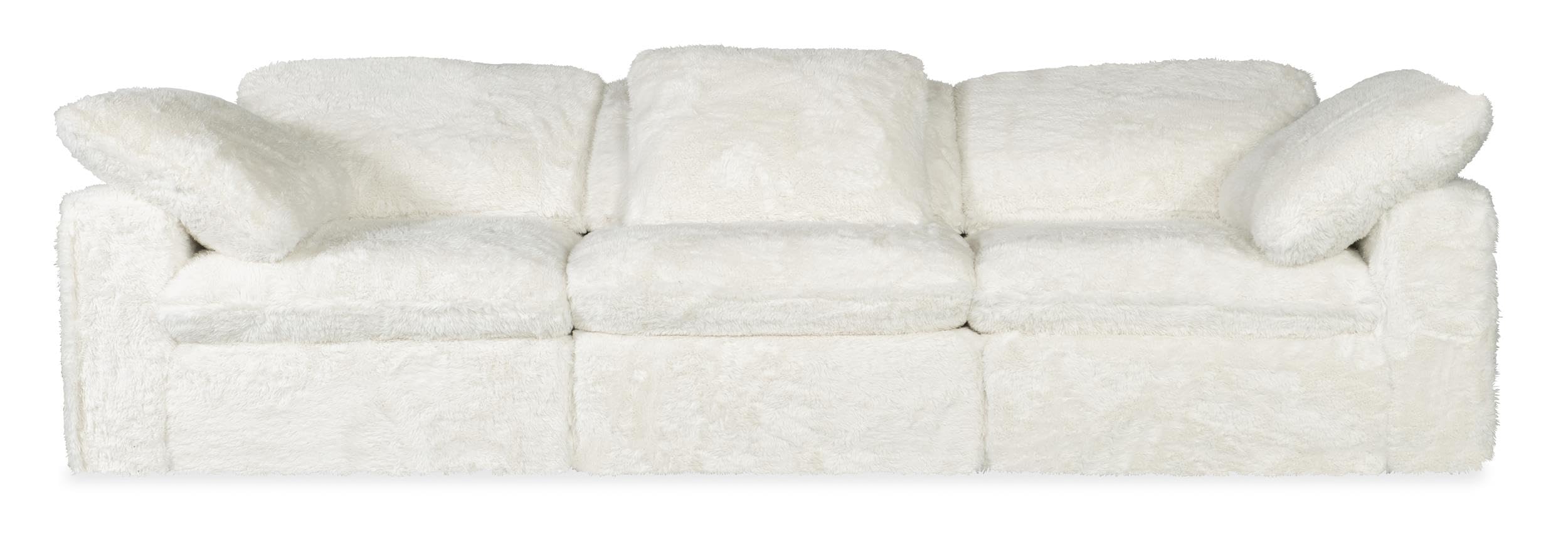 Barefoot Mega Plush 3-Seat Sofa in White Fabric by Hooker Furnishings