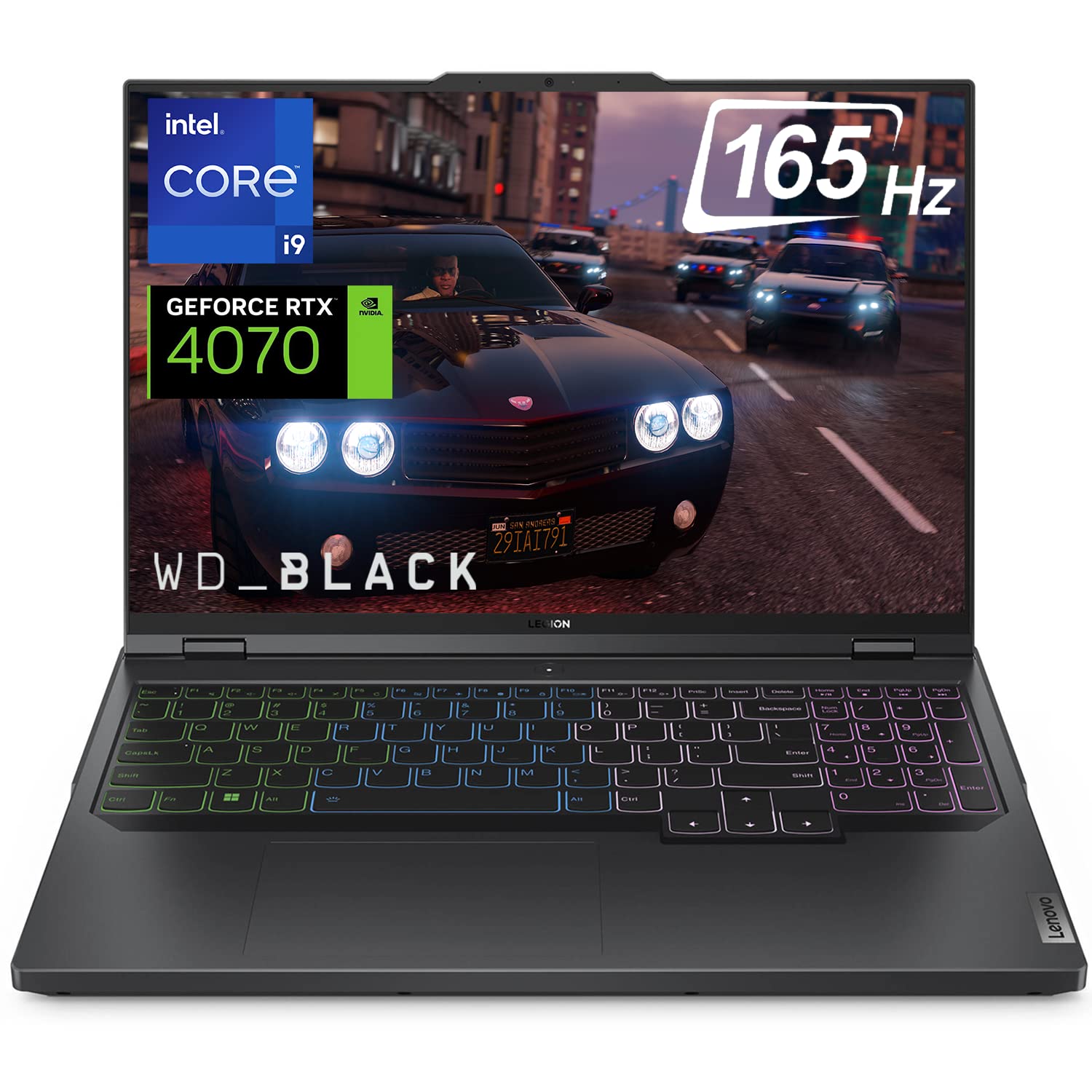 Lenovo Legion Pro 5i Gaming Laptop, 16" WQHD IPS 165Hz Display, GeForce RTX 4070, Intel 13th Gen i9-13900HX, 32GB DDR5 RAM, 1TB SSD, Webcam, 4-Zone RGB Backlit KB, Wi-Fi 6E, Windows 11 Home